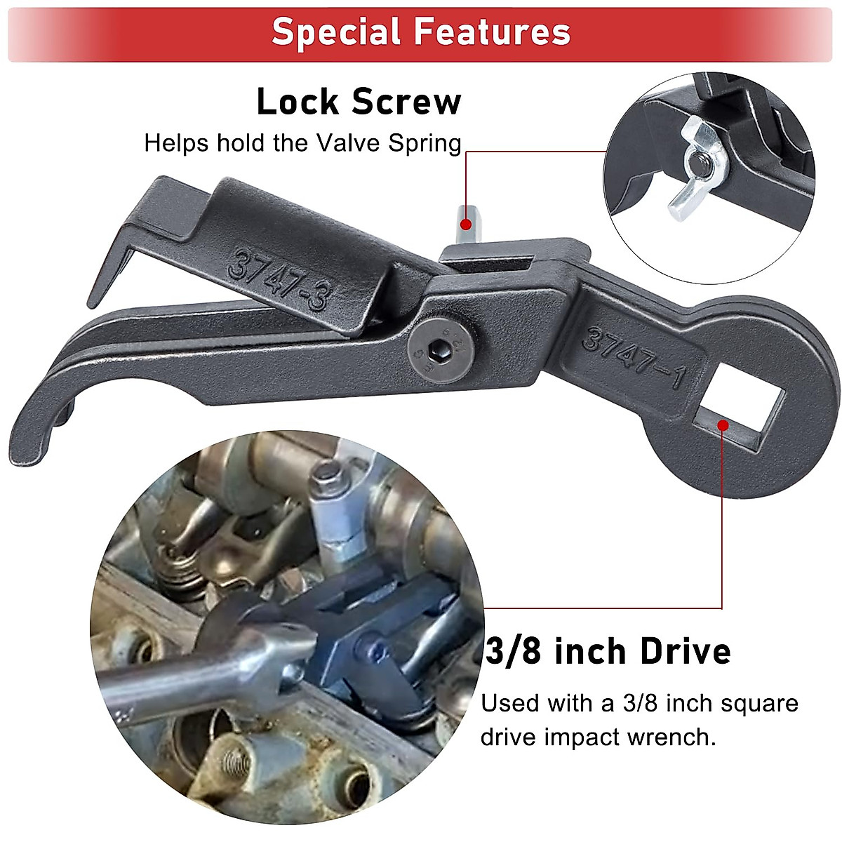 Camoo Rocker Arm Remover Installer & Valve Spring Compressor Tool for Chrysler, Dodge, Jeep 3.7 & 4.7L Replace OE# 3747-123 10102 8426 8387 8516A