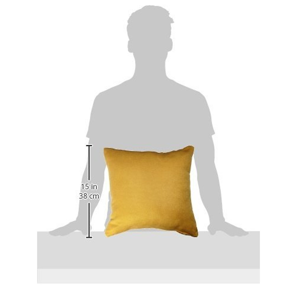 Cortesi Home Aimee Decorative Soft Velvet Square Accent Throw Pillow with Insert, 16" x 16", Yellow