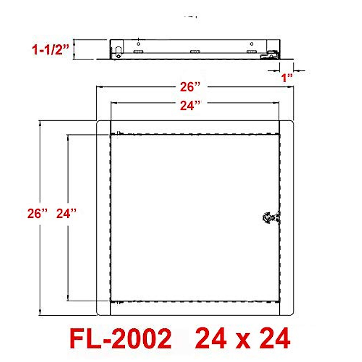 Premier Access Doors 2002 Series Steel Access Door, 24 x 24 Flush Universal Mount, White (Screwdriver Latch)