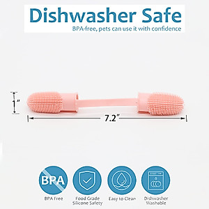 Koiernr Dog Toothbrush Kit, 6Pack Dog Finger Toothbrush for Dog Teeth Cleaning&Dog Dental Care, Cat Toothbrush Dog Tooth Brush Puppy Toothbrush Pet Toothbrush (Pink (6-Pack))