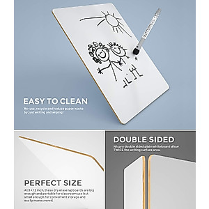 Nicpro 9 x 12 inches Lapboard Small Dry Erase Lap Board Double Sided with 3 Water-Based Pens Learning Mini Whiteboard Portable for Kid Student and Classroom Use