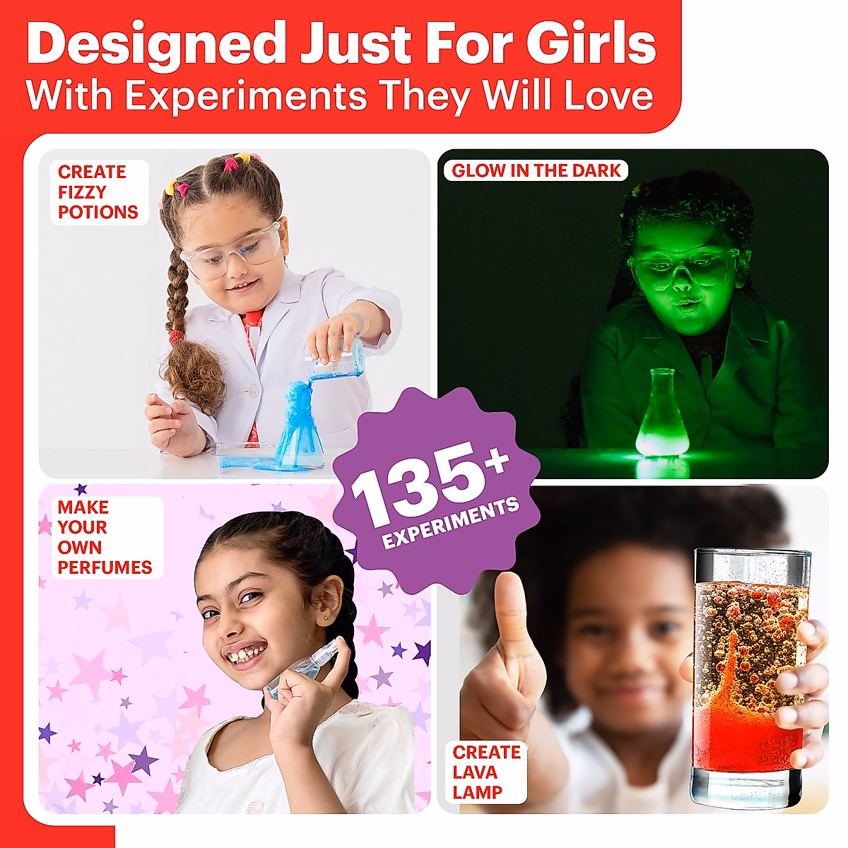 Doctor Jupiter Girls Science Kit for Kids Ages 8-10-12-14 | Birthday Gift Ideas for 8,9,10,11,12 Year Old Girls| 6-8 Experiments of Different Sciences| STEM Learning & Educational Toys