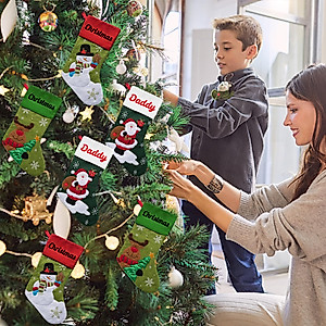 Busparst Personalized Christmas Stockings Set of 1 2 3 6 Custom Name Stockings for Christmas Customized Xmas Fireplace Decorations for Family Holiday Party.