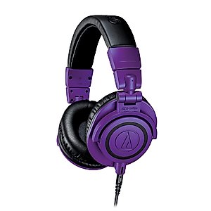 Audio-Technica ATH-M50xPB Professional Studio Monitor Headphones, Purple/Black Purple / Black
