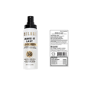 Milani Make It Last Sunscreen - Sunscreen Setting Spray with SPF 30 - Makeup Primer and Setting Spray with SPF30 Sunscreen, Long Lasting Makeup Finishing Spray - 2 Pack