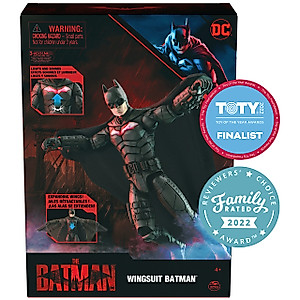 DC Comics, Batman 12-inch Wingsuit Action Figure with Lights and Phrases, Expanding Wings, The Batman Movie Collectible Kids Toys for Boys and Girls Ages 3 and up