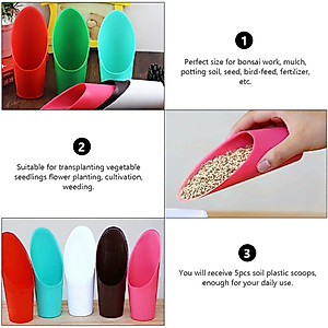 Yardwe Bonsai Soil Scoop 5pcs Gardening Shovel Tools Garden Bucket Scoop Potting Scoopers Plant Bucket Shovel Succulent Plants Scoop Bonsai Plant Soil Plastic Plant Soil Scoop