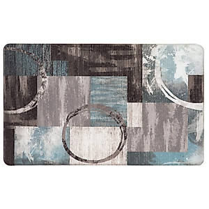 Rugshop Contemporary Abstract Circles Anti Fatigue Standing Mat 18" x 30" Gray
