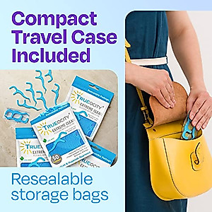 Trueocity Dental Flossers Brush Picks 4 Pack w/Travel Case (200 Total Count), Dental Floss Glides Easy Between Teeth, Flosser Helps Prevent Tooth Decay & Gum Disease, Easy Grip Handle, Mint Flavored