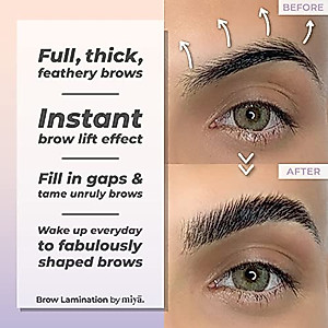 MIYA LASH | Brow Lamination Kit | Professional Eyebrow Lamination with Keratin | DIY Eye Brow Lift Kit | Fuller, Thicker Brows for 6 weeks | Includes Easy to Use Instruction, Treatment Tools & Brushes