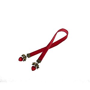RetroGem Vintage Antique Bronze Bookmark 10 inches Red Velvet Ribbon Bookmark with Swarovski Elements Crystal Heart (Red Heart)