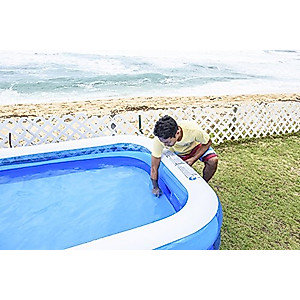 Jilong Rectangular Family Inflatable Pool for Ages 6+, Blue, 103" x 69" x 20"