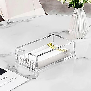 Acrylic Napkin Holder, Clear Modern Design Guest Towel Holder Tray for Bathroom, Acrylic Hand Towel Holder for Bathroom, Kitchen, Acrylic Tray Perfect for Paper Hand Towels & Bathroom Accessories