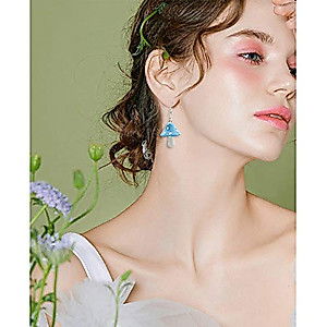 Just Follow Mushroom Shape Dangle Earrings Sweet Fresh Chic Charm Mushroom Drop Earrings for Women 3D Cute Funny Simulation Mushroom Food Earrings (Mushroom Shape Dangle Earrings 8 pairs)