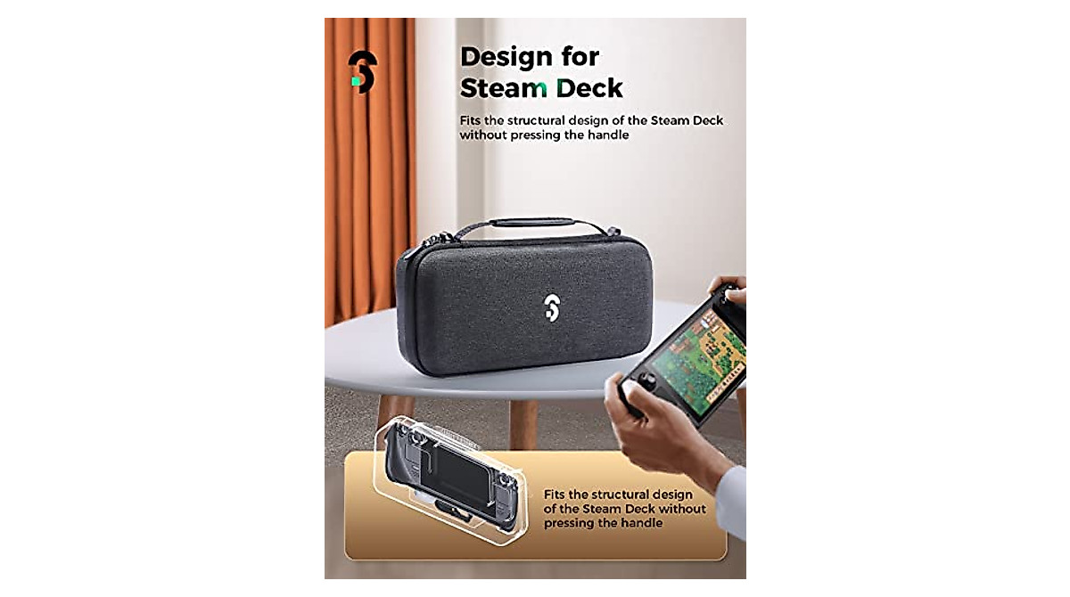 Steam Deck Carrying Case - Durable Hard Shell & Built-in Stand