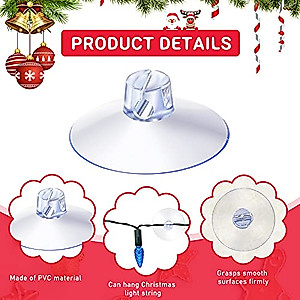 Christmas Light Suction Cup Shower Caddy Large Heavy Strength Heavy Duty Clear Plastic Transparent Light String Mini Suction Cup Hooks Holder for Kitchen Bathroom Shower Caddy Connectors (25 Pieces)
