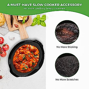 Kitchensilk Silicone Slow Cooker Liner | Fits 6-7QT Crockpots | Reusable & Dishwasher Safe | Ideal for Oval Crock-Pots, Hamilton Beach, Elite Gourmet, Bella & More