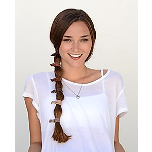 Cyndibands Match Your Hair Color Elastic Knotted Ribbon Ponytail Holders - 6 Count (Ash Blonde)