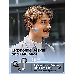 Wireless Earbud Bluetooth 5.3 Headphones with Clear Sound, 40H Playtime, Sport Earbud Touch Control with LED Digital Display, IP7 Waterproof Bluetooth Earphones Built-in Mic for Android iOS Workout