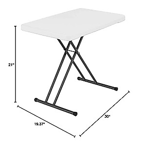 Lifetime 28241 Adjustable Folding Laptop Table TV Tray, 30 inch, White Granite