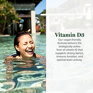 Global Healing USDA Organic Vitamin D3 5000IU Liquid Supplement Drops for Women & Men- Non-GMO Helps Support Bones and Immune System. Vegan-Friendly Formula Delivers Active Form of Vitamin D(2 Fl Oz)