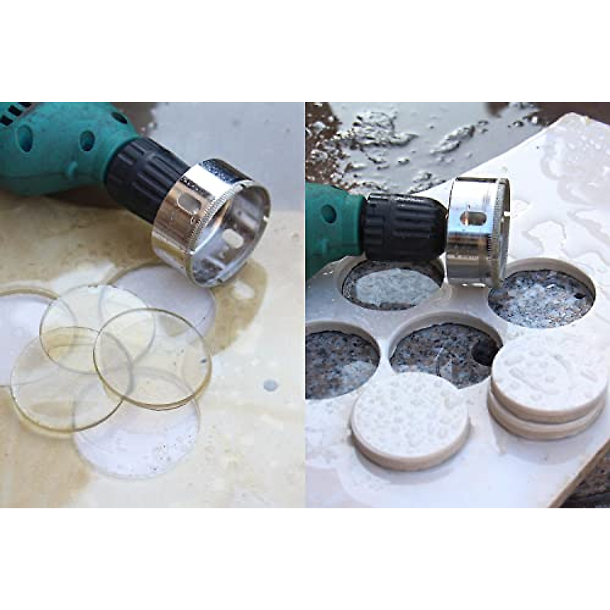 LepoHome 10 PCS Hollow Core Drill Bit Set for Ceramic, Glass, Porcelain Tile Diamond Hole Saw Tile Set Glass Drill Bit, 1/4 to 1-1/5 Inch