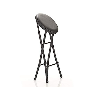 CoscoProducts COSCO 24" Vinyl Padded Folding Stool, Black, 4-Pack