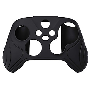 eXtremeRate PlayVital Samurai Edition Black Anti-Slip Controller Grip Silicone Skin for Xbox Core Wireless Controller, Ergonomic Protective Case Cover for Xbox Series S/X Controller w/Thumb Grips