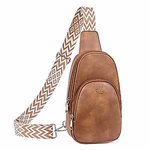 CLUCI Crossbody Bags for Women - Small Sling Bags, Leather Backpack for Travel, Cycling - Brown