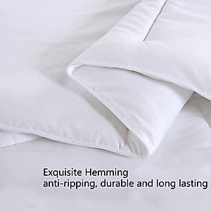 COHOME Twin XL 2100 Series Cooling Down Alternative Comforter - Quilted Duvet Insert with Corner Tabs All-Season - Soft Luxury Hotel Comforter - Reversible - Machine Washable - White