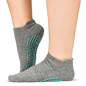 ELUTONG Pilates Yoga Non Slip Grips Socks 4 Pairs Sticky Ballet Workout Hospital Socks for Ladies