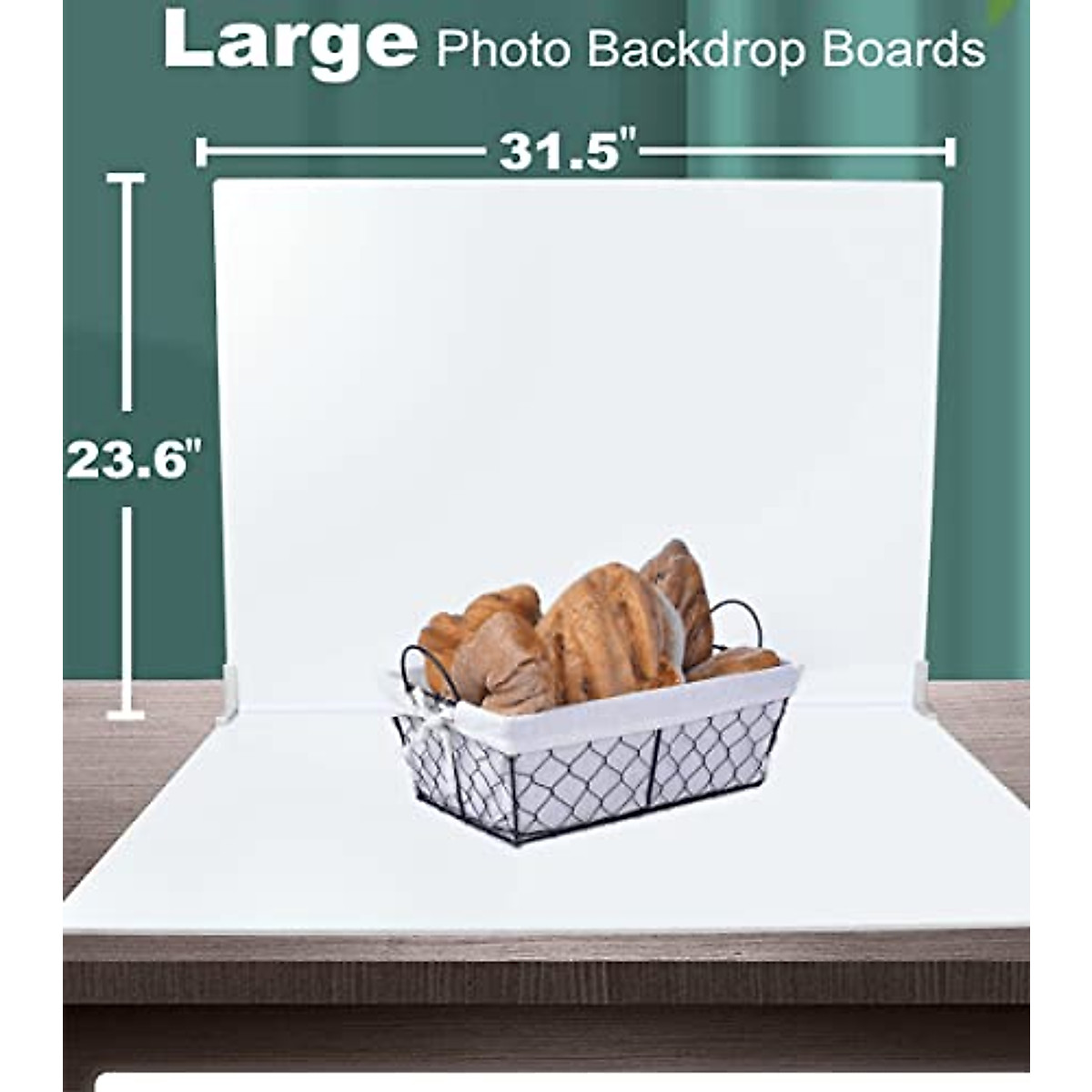 32x24in Photo Backdrop Boards for Food Photography Double Sided White Flat Lay Backdrops for Product Photography