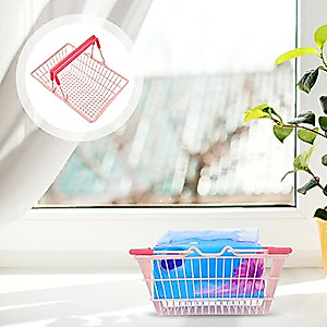 NUOBESTY Mini Shopping Basket Metal Wire Gathering Baskets with Handle Table Top Storage Bins Makeup Organizer for Cosmetic Snacks Display