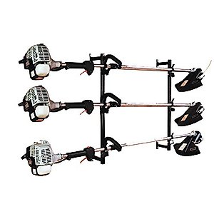 Buyers Products LT12 Landscape Trimmer Edger Locking Rack for Enclosed Trailers & Walls Holds 3 Yard Lawn Weed Whackers Tools, Pack of 1, Black