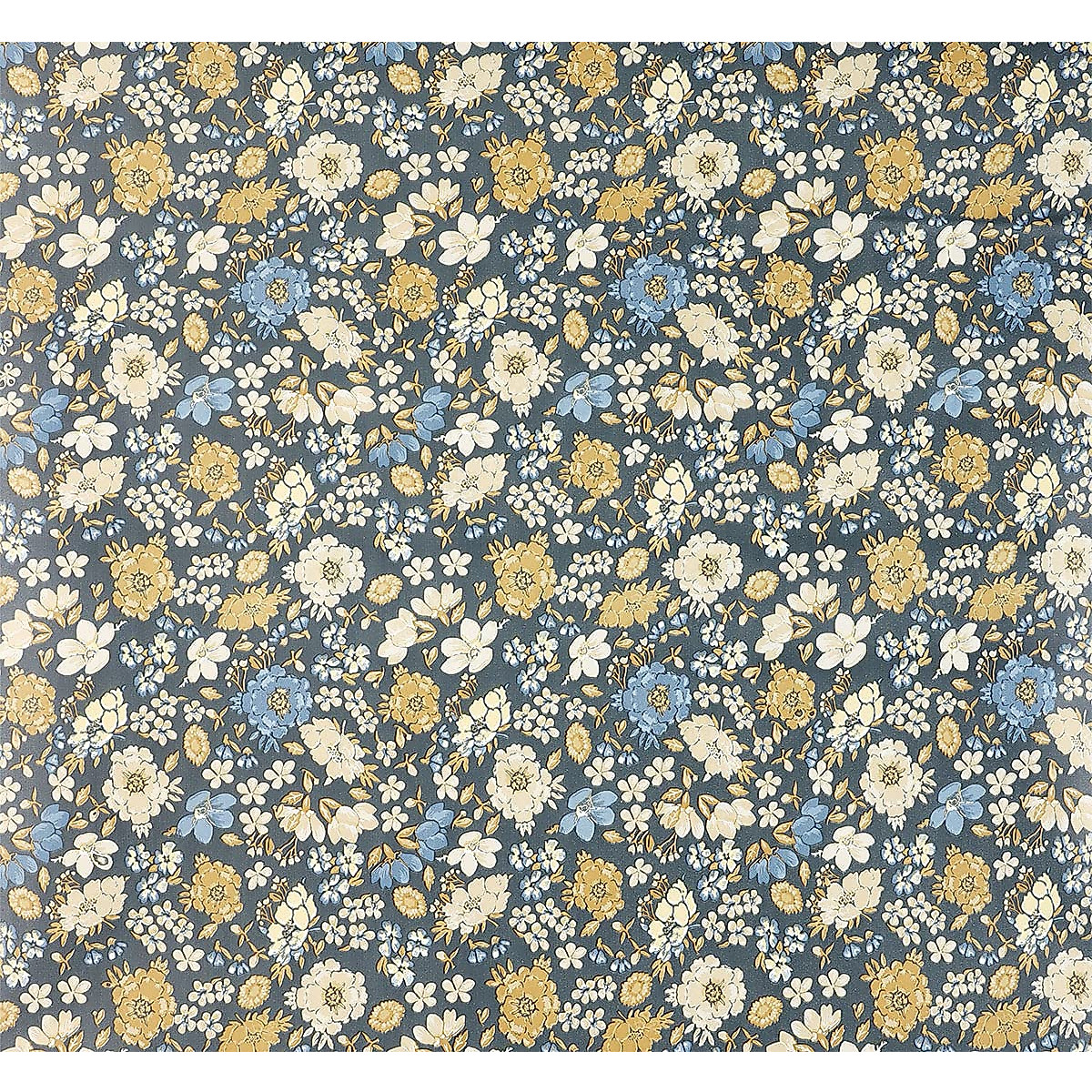 GLOW4U Self Adhesive Vintage Blue Floral Contact Paper Shelf Liner for Cabinets Shelves Drawer Arts and Crafts Decal 17.7x78.7 Inches