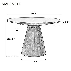 EEBUIHUI Retro Round Dining Table Minimalist Elegant Table for Living Room, Dining Room Mid-Century Rectangular Kitchen Dining Room Table for Dining Room Home Office Meeting Table (Black2)