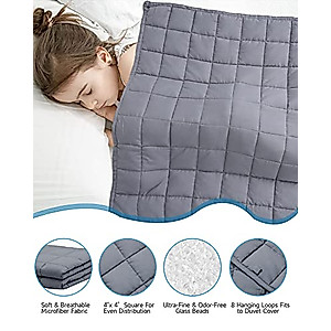 G&Monday Weighted Blanket (60" x 80" 10lbs, Dark Grey), Weighted Blanket Twin Heavy Blanket for Adult with Premium Glass Beads, Cooling Blanket for Queen Size Beds All-Season Summer Fall Winter