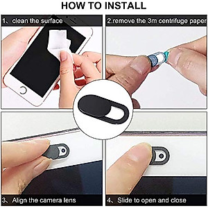 Natipo Webcam Cover, Camera Cover Slide, Ultra-Thin Webcam Cover Slide Compatible for Laptop Desktops, MacBook, PC, Tablet, Cell Phone and More Accessories -Protect Your Privacy Security (3-Pack)