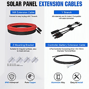 ECO-WORTHY 800 Watts Solar Panel Off Grid RV Boat Kit: 4pcs Bifacial 195W Solar Panels + 12V 60A MPPT Charger Controller+ Bluetooth Module 5.0 + 16Ft Solar Cable + Z Mounting Brackets