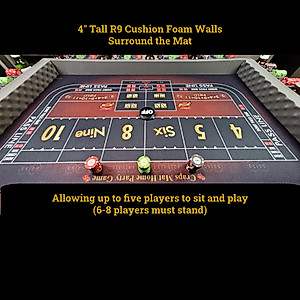 Casino Dealer Mats Premium Quality Craps Mat - New Black - Lightweight Portable - Fits on Most Dining Room Tables - The Ultimate Home Style Party Game, BLACK (NEW)