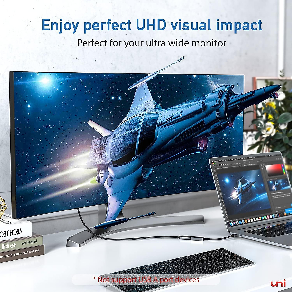 uni USB C to HDMI Adapter 4K, High Speed HDMI to USB-C Adapter, Type C (Thunderbolt 3/4) HDMI Converter Compatible with MacBook Pro/Air, Chromebook, XPS, Surface, iPhone 15 Pro/Max, Galaxy S23