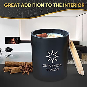 Lemon Cinnamon Scented Soy Wax Candle by BrightWize