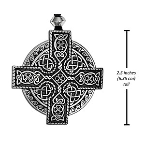 Men's Pewter Large Celtic Equal Arm Cross Pendant Necklace - 2.5 Inches