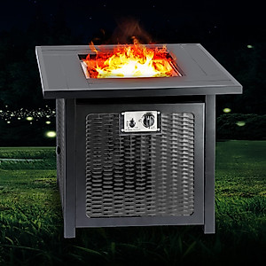 Aisender Outdoor Propane Fire Pit 28 Inch Gas Fire Pit Table, 50,000 BTU Square Fire Table with CSA Safety Certificate for Celebration and Party in The Garden, Backyard and Patio