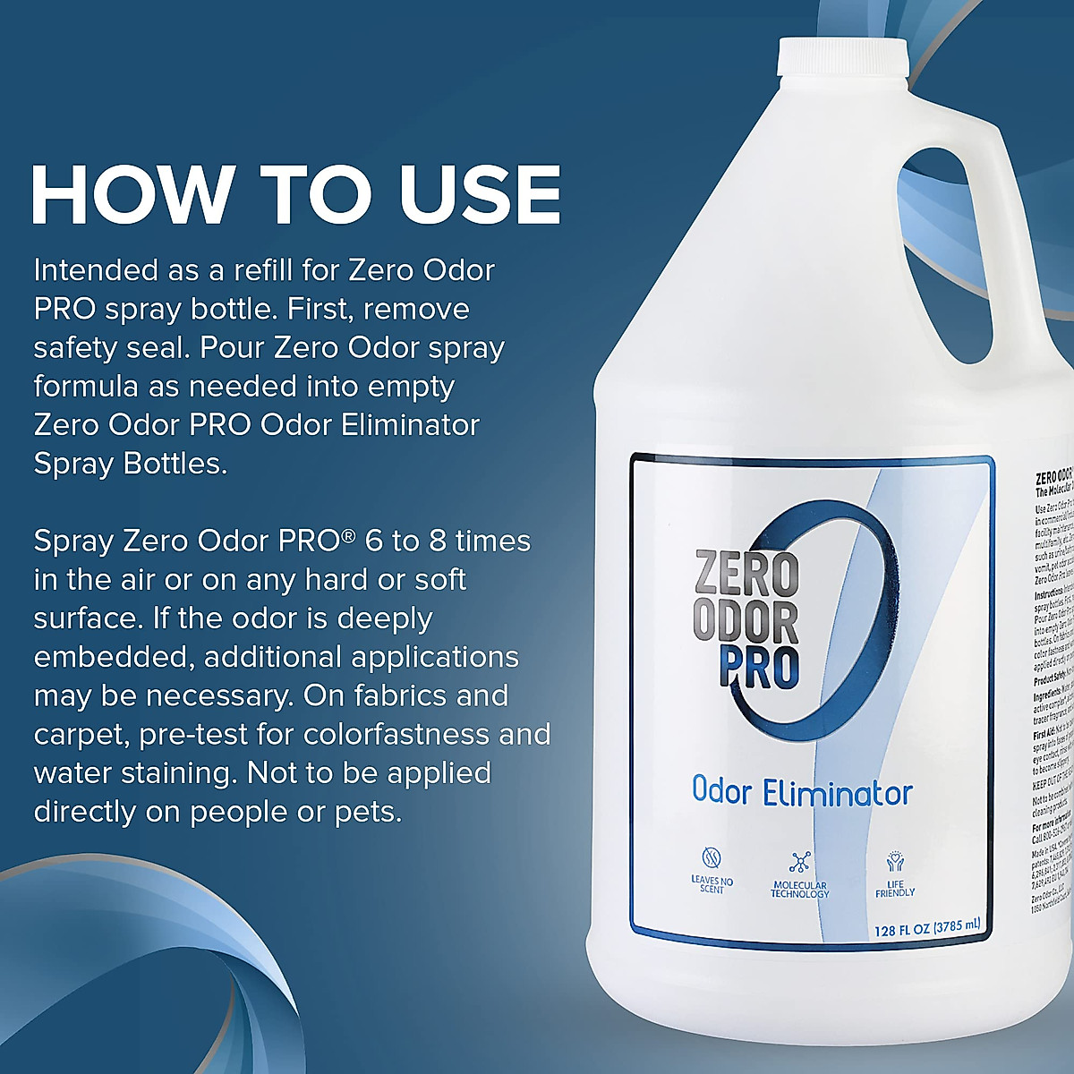 Zero Odor Pro - Commercial Strength Eliminator Odor Neutralizer, Room Deodorizer Odor Eliminator Musty Smell - Strongest Odor eliminator Trigger Spray, 128oz Refill