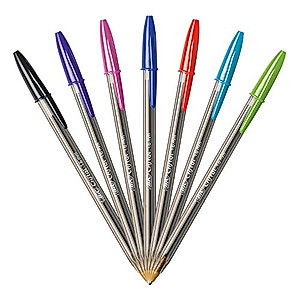 BIC Cristal Xtra Bold Fashion Ballpoint Pen, Bold Point (1.6mm), Assorted Colors, 24-Count (MSBAPP241-A-AST)