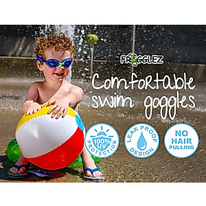 Frogglez Pain-Free Swim Goggles for Kids Under 10 (Ages 3-10), No Hair Pulling, Recommended by Olympic Swimmers - UV Protection|Tinted|Anti Fog