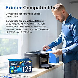 Valuetoner Compatible Toner Cartridge Replacement for Canon 128 CRG-128 3500B001AA ImageCLASS D530 D550 MF4570dw MF4770n MF4880dw MF4890dw MF4450 MF4420n FaxPhone L190 L100 Printer (Black, 4 Pack)