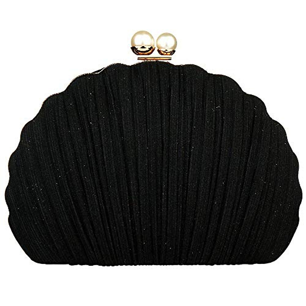 Gets Evening Clutch Bag for Women Glitter Evening Wedding Clutch Purses Vintage Banquet Handbag,with Chain (Black)