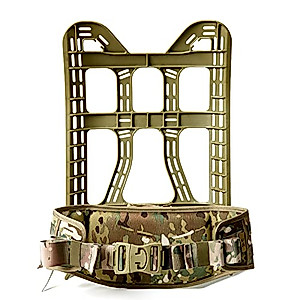 MT Military MOLLE II Rucksack Frame with Army Molded Padded Kidney Pad Waist Belt for Multicam Large Ruck Sack- Tan